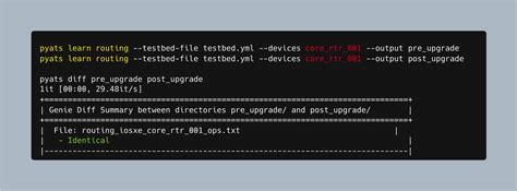 Cisco PyATS Example Genie Learn And Diff