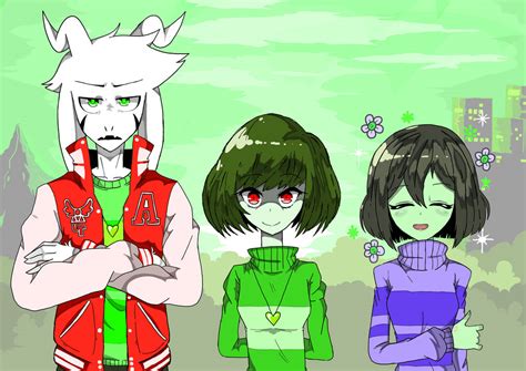 Asriel Chara And Frisk By Troymahezaart On Deviantart