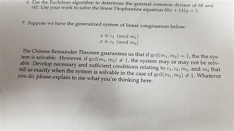 Solved Use The Euclidean Algorithm To Determine The Chegg