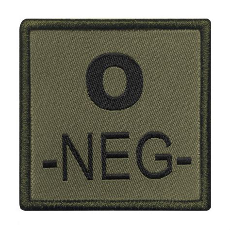 patch groupe sanguin o brodé vert olive surplus militaire