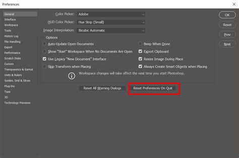 Restore Default Settings Adobe Photoshop 2019 Hupolre