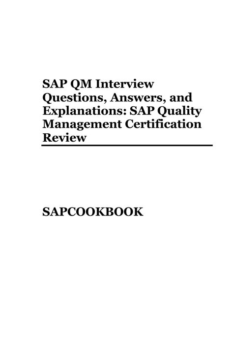 SOLUTION Sap Qm Interview Questions Answers Explanations Sap Quality Management Certification
