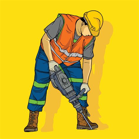 Line Art Hand Drawn Illustration Of A Construction Worker And Architect Repairman And Engineer