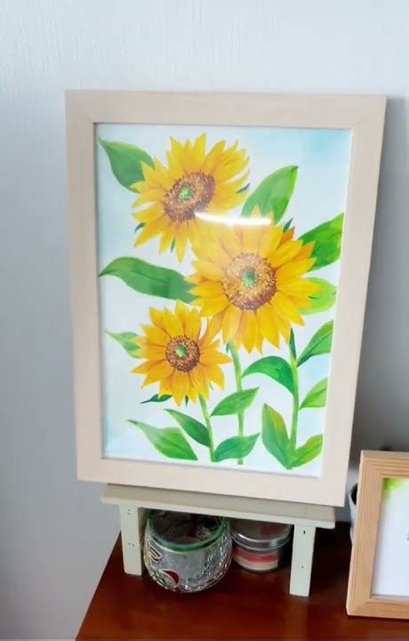 과슈물감으로 그려본 해바라기 ♡ Shorts 해바라기 과슈 꽃그림 드로잉 Art 취미미술 Youtube