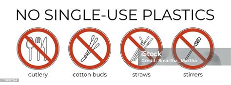 금지 기호 숟가락 포크 나이프 교 반기 빨 대 면 버드 일회용 플라스틱 칼 붙이 금지 벡터 일러스트 레이 션 세트 플라스틱 칼