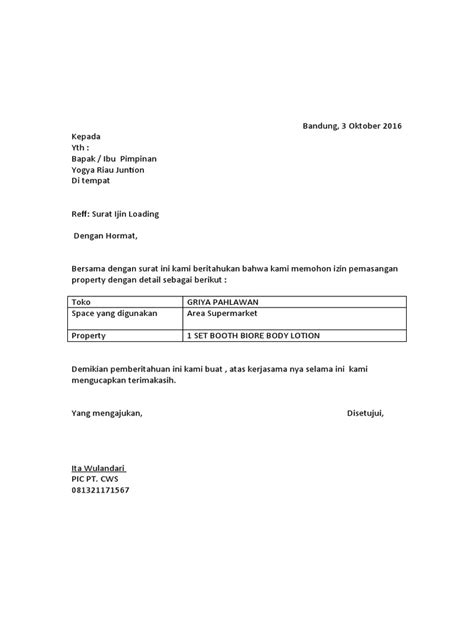 Contoh Surat Loading Pdf