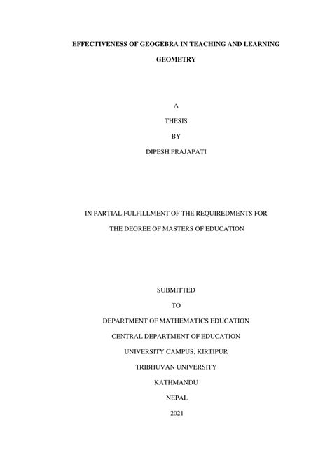 Pdf Effectiveness Of Geogebra In Teaching And Learning Geometry