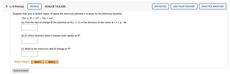 Solved 6 [ 3 Points] Details Scalc8 14 6 033 My Notes Ask