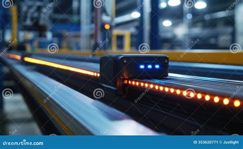 Sensor Controlling Production Line In A Modern Factory Stock Image Image Of Factory