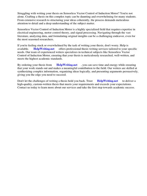 Sensorless Vector Control Of Induction Motor Thesis Pdf Electric Motor Power Inverter