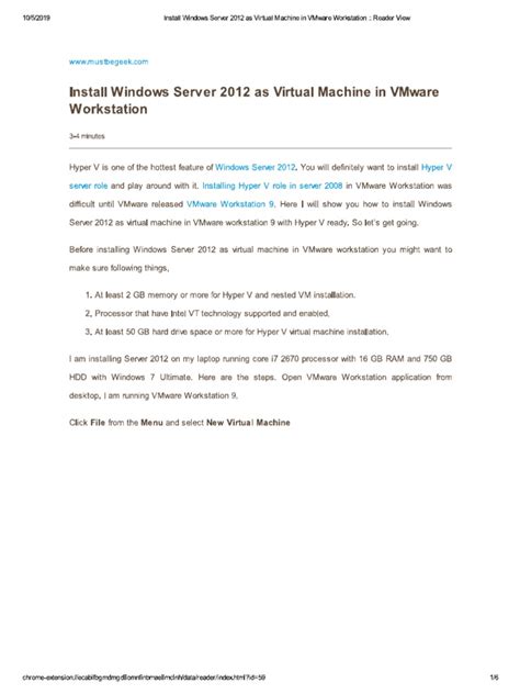 Install Windows Server 2012 As Virtual E In Vmware Workstation