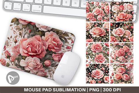 Mouse Pad Rose Pattern Graphic By Artnoy Creative Fabrica