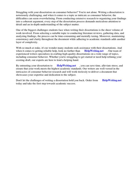 Dissertation Consumer Behavior Pdf Consumer Behaviour Behavior