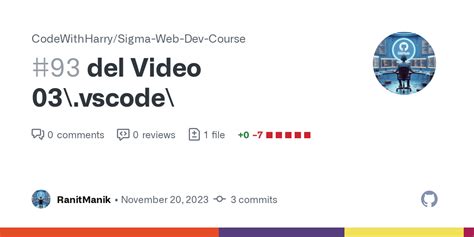 del video 03 vscode by ranitmanik · pull request 93 · codewithharry
