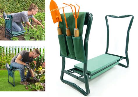 Садовый табурет стул с органайзером для набора садовых инструментов 58 Х 28 Х 13 см