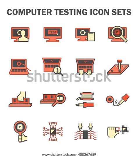 Computer Testing Vector Icon Include Pc Stock Vector Royalty Free 400367659 Shutterstock