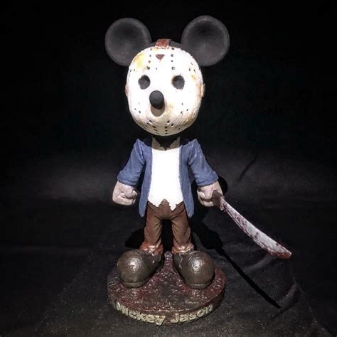 Mickey Mouse Jason Figurine Halloween Friday The 13th Edition Etsy