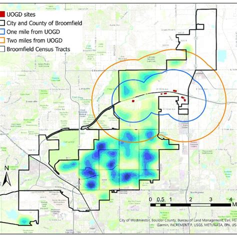 kernel density map indicating location densities of 3993 households