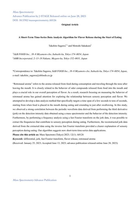 pdf a short term time series data analysis algorithm for flavor