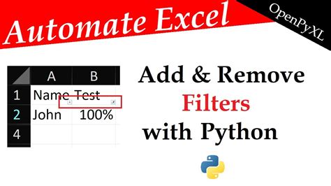 Filters On Tables In Excel Workbooks 🐍 Python And Openpyxl Data Automation Youtube