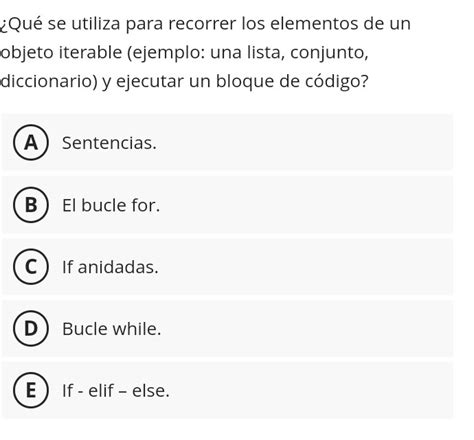 solved ¿qué se utiliza para recorrer los elementos de un objeto iterable ejemplo una lista