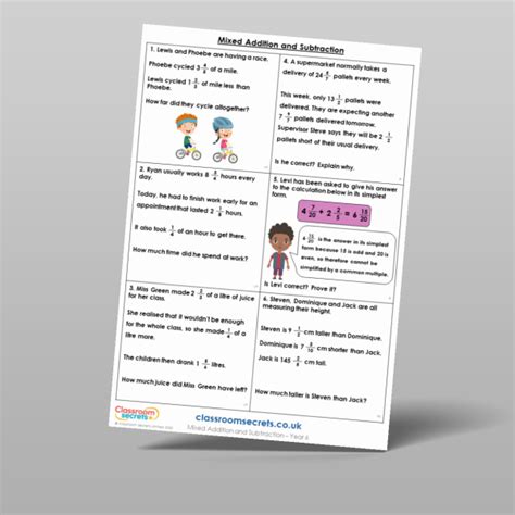 Year 6 Mixed Addition And Subtraction Mixed Activity Resource Classroom Secrets