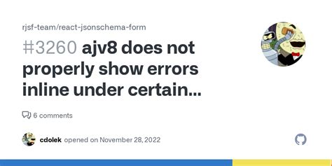 Ajv8 Does Not Properly Show Errors Inline Under Certain Circumstances When Ajv6 Does · Issue