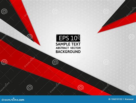 Abstract Geometric Gray Black And Red Color With Copy Space For Business Concept Vector