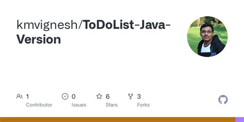 Github Kmvignesh Todolist Java Version