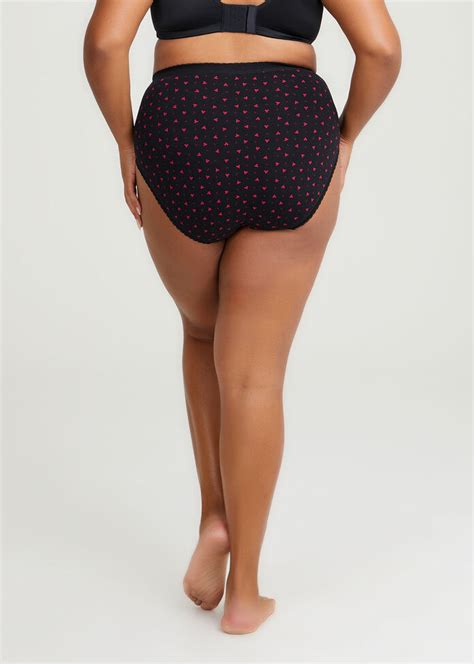 Shop Plus Size 5 Pack Love Cotton Briefs In Multi Taking Shape Nz