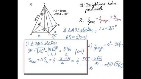 Taisyklingos Piramidės Paviršiaus Plotas Youtube