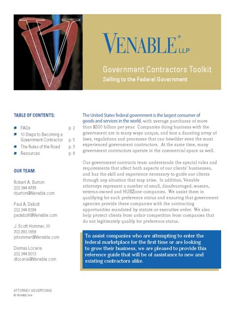 Government Contracts Toolkit Pdf Employment General Services Administration
