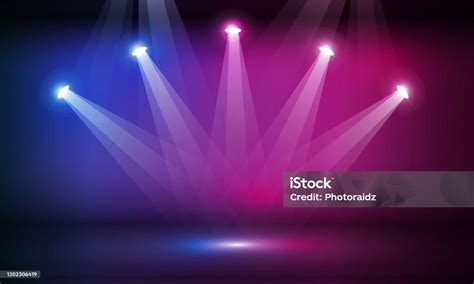 조명과 무대 연단 밝은 분홍색 배경 벡터 디자인에 시상식무대 연단 장면 거리에 대한 스톡 벡터 아트 및 기타 이미지 거리 계단 및 층계 공연 Istock