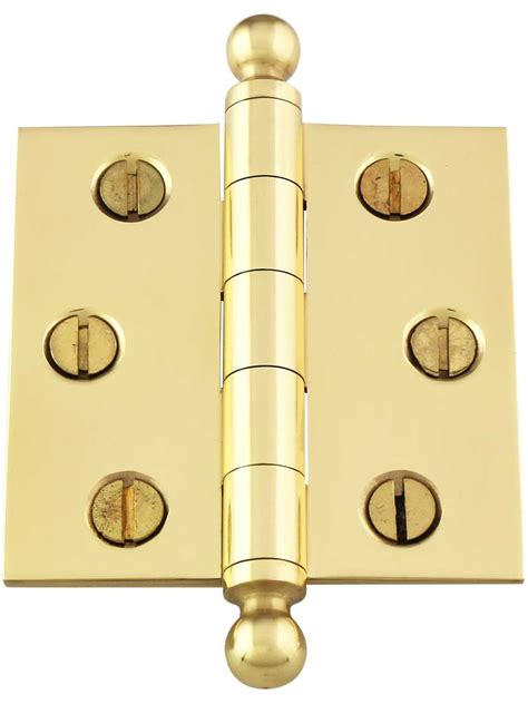 2 12 Solid Brass Butt Hinge With Ball Finials House Of Antique Hardware