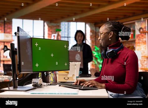 Isolated Screen Pc Used By Ai Software Developer Working With