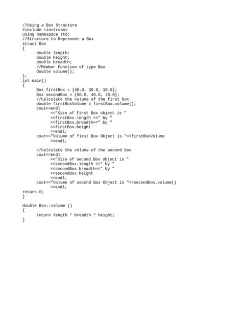 5 Member Function Definition Outside The Structure Pdf