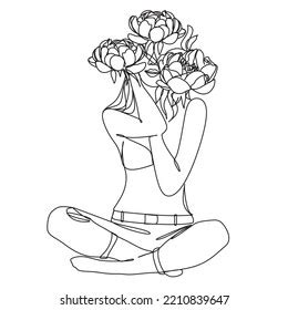 Sexy Woman Vector Line Drawing Sex Stock Vector Royalty Free 2210839647 Shutterstock