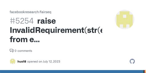 Raise Invalidrequirementstre From E Pkgresourcesexternpackaging