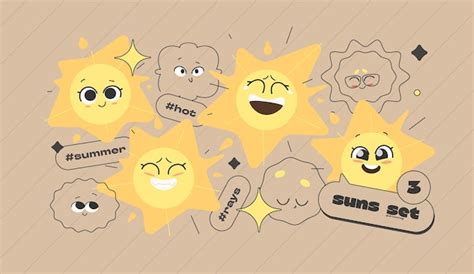 Premium Vector Cutie Sun Collection