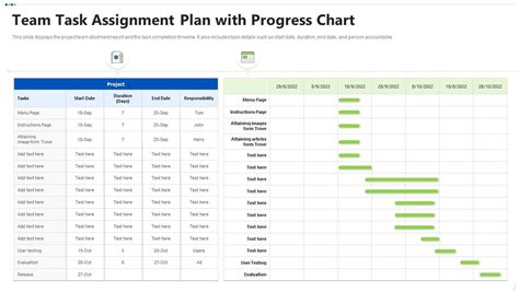 Team Task Assignment Plan With Progress Chart Presentation Graphics