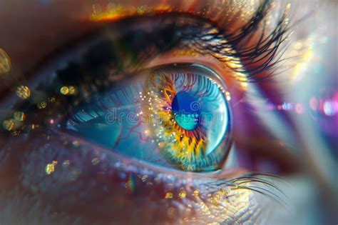 Realistic Hologram Of Human Eye And Real Eye Close Up Laser Eye Surgery Cataract