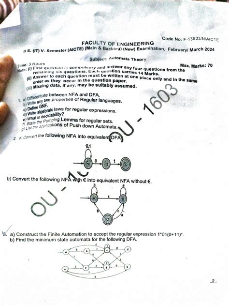 Automata Theory 2024 Pdf Automata Theory Metalogic