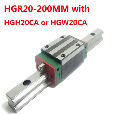 1PC HGR20 Linear Guide Width 20MM Length 200MM With 1PC HGH20CA Or HGW20CA Slider For Cnc Xyz