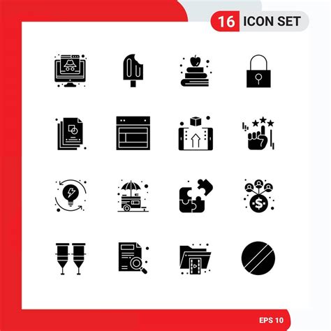 16 Thematic Vector Solid Glyphs And Editable Symbols Of Sketch Password
