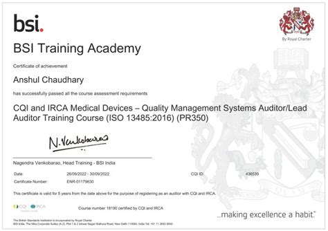 Anshul Chaudhary On Linkedin Completed The Lead Auditor Certification