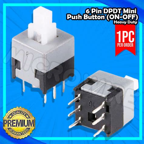 6 Pin DPDT Mini Push Button Heavy Duty ON OFF Lazada PH