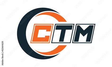 Ctm Three Letter Circle Logo Design Custom Font Logo Vector Template Abstract Logo Word