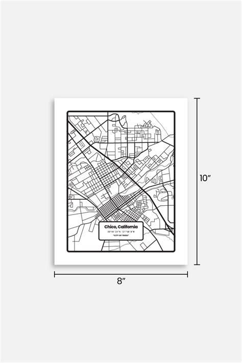 Chico Map Minimal Poster Print Upper Park