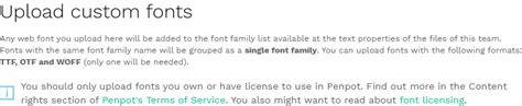 Custom Font Upload Has Inconsistent Description And Fails Silently For Unsupported Formats