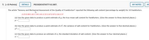 Solved 5 [ 13 Points] Details Peckdevstat7 9 E 007 My